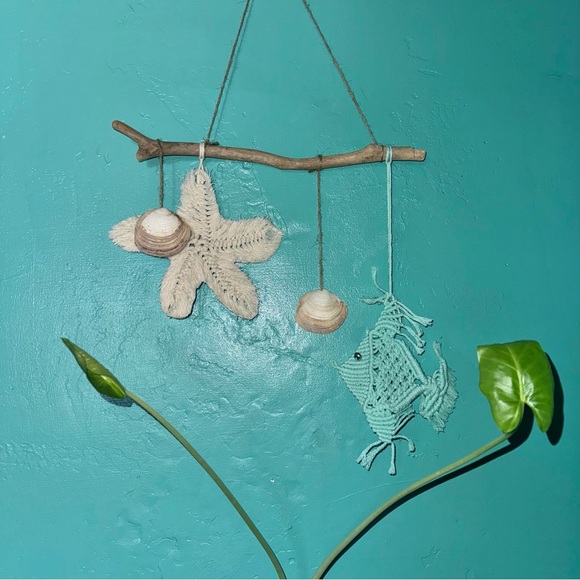 Hand Crafted | Wall Decor | Macrame Wall Hanging Handmade Starfish And ...